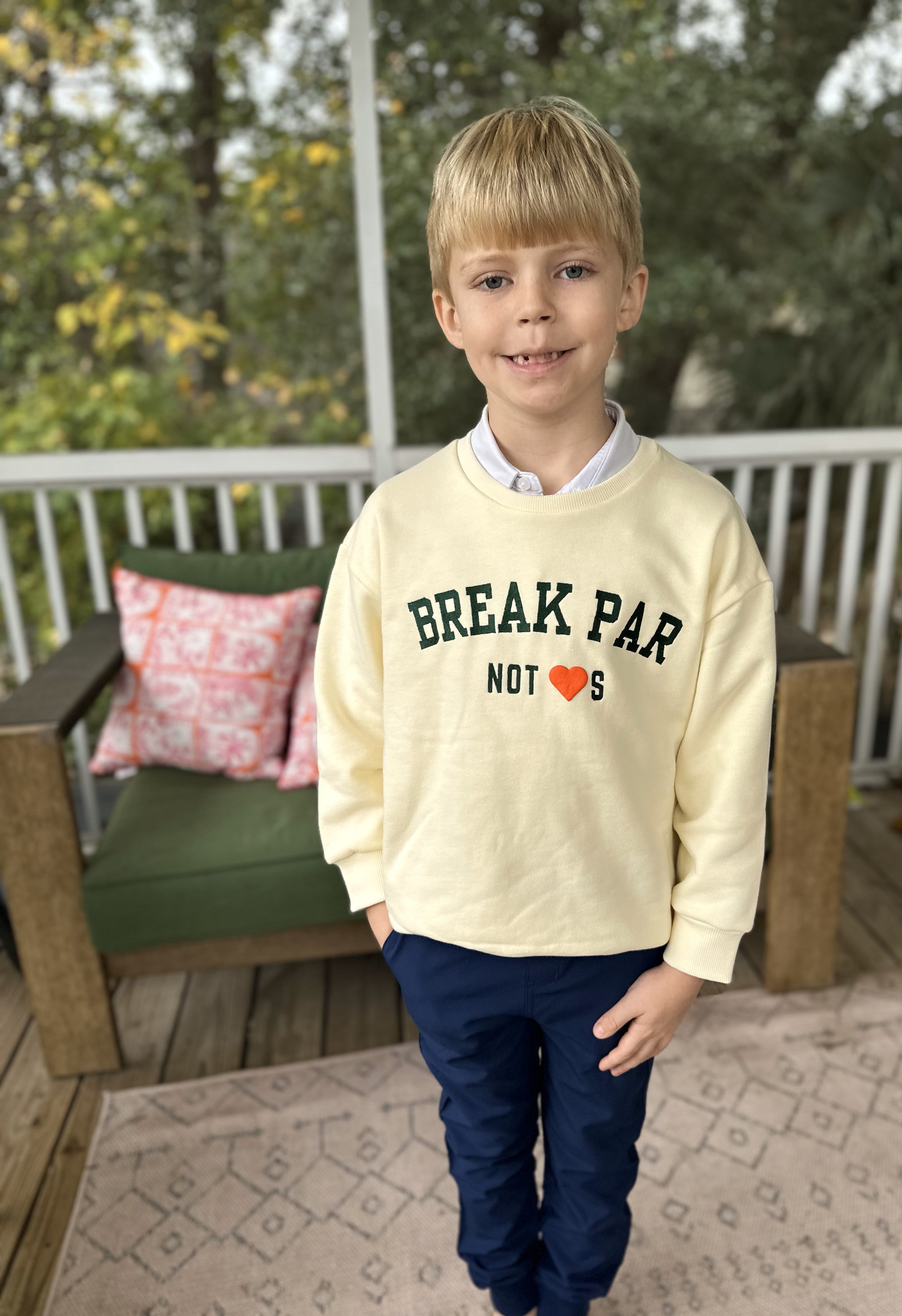 Break Par Not Hearts - Kids Sweatshirt – Bear the Palm